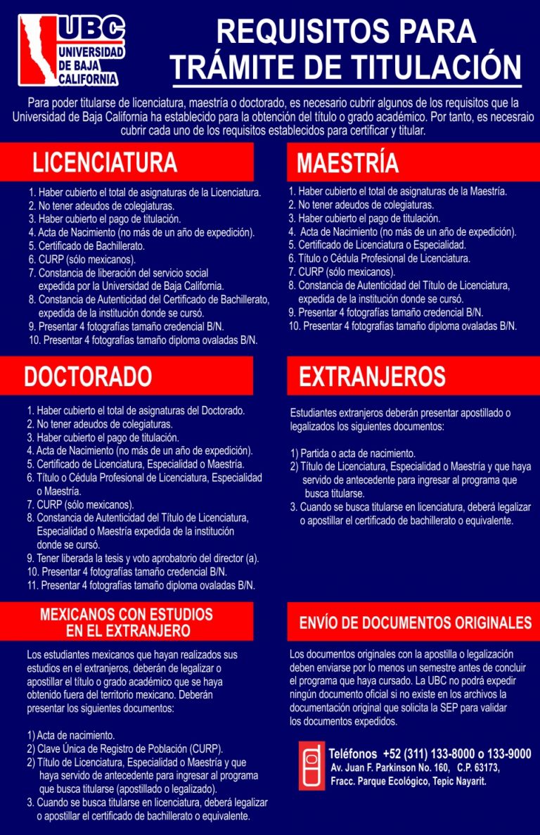 Requisitos de Titulación – Universidad de Baja California Requisitos de Titulación – Universidad de Baja California